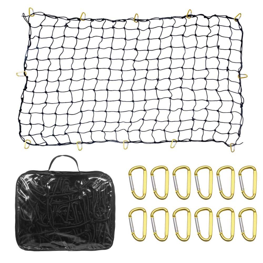 VEVOR Cargo Net, 72 in. x 48 in., Heavy Duty Bungee Cargo Netting, 4 ft ...