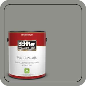 BEHR PREMIUM PLUS 8 oz. #PPU24-20 Letter Gray Satin Enamel Interior ...