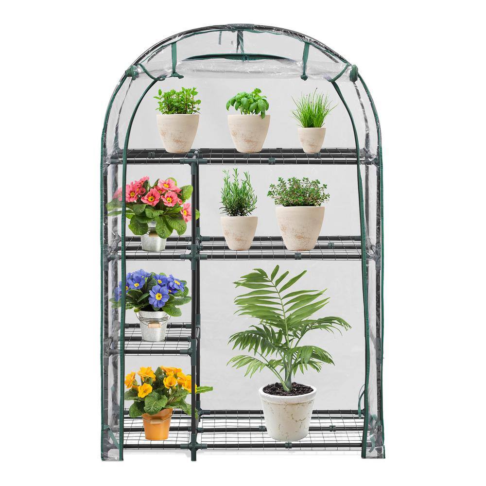 Gardenbee 39 in. W x 18 in. D x 62 in. H 4-Tier Mini Greenhouse with ...