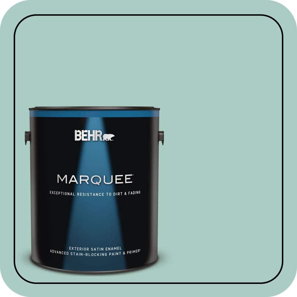 BEHR MARQUEE 1 gal. #M440-3 Baby Aqua Satin Enamel Exterior Paint ...