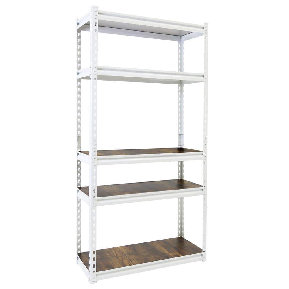 KING'S RACK White 5-Tier Boltless Tier Height Adjustable Steel ...