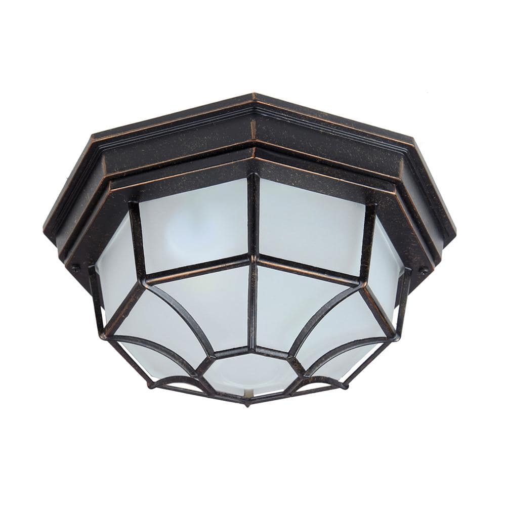 Jecy Bronze Outdoor Flush Mount Light PTEL392LOR - The Home Depot