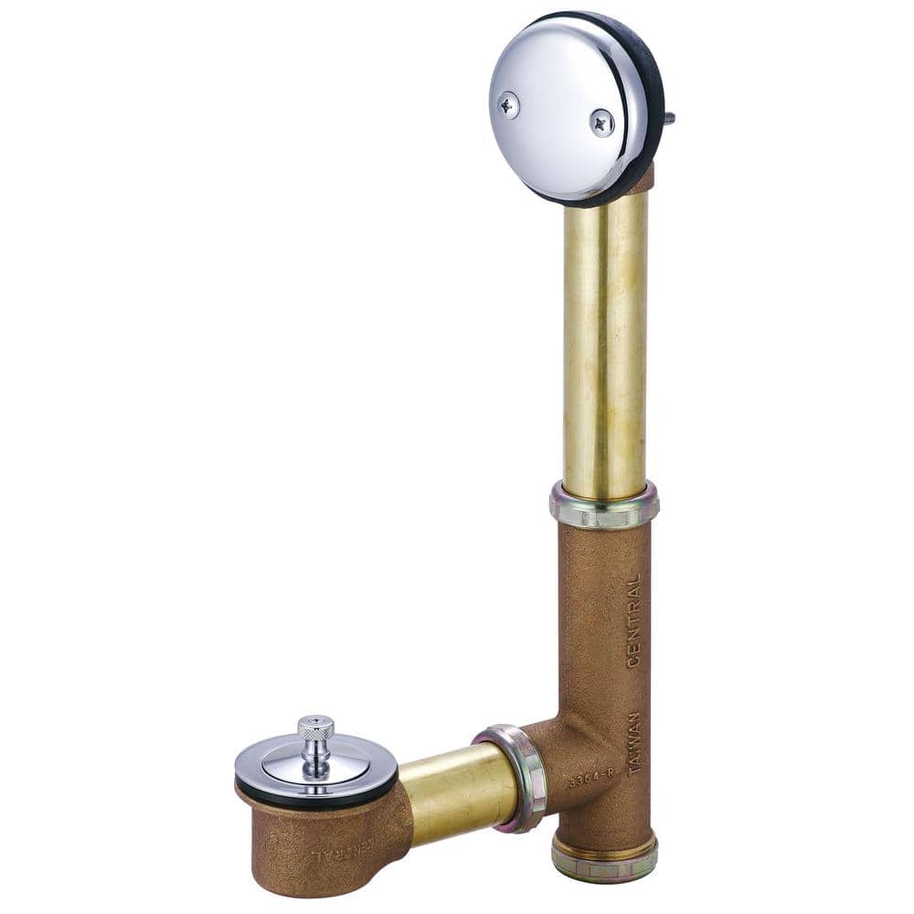 Central Brass Trip Lever Leg Tub Drain 1645-PR - The Home Depot
