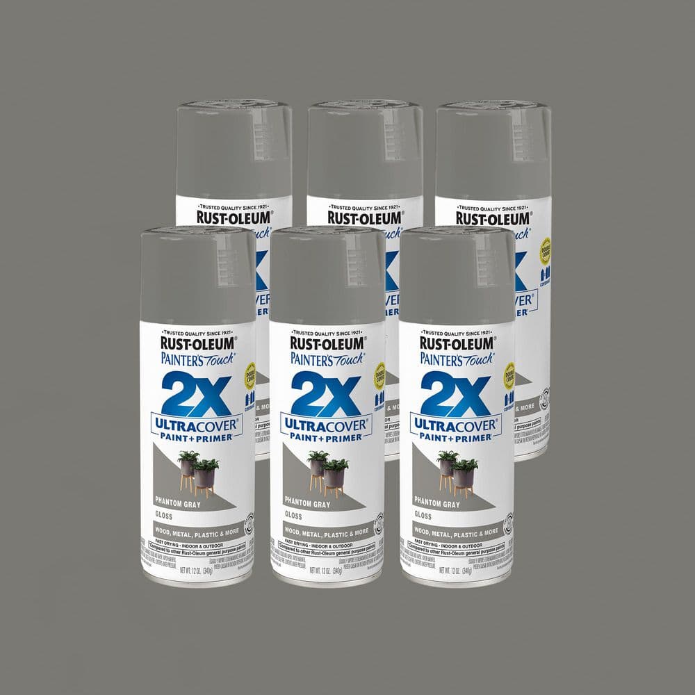 Rust-Oleum Painter's Touch 2X 12 oz. Gloss Phantom Gray General Purpose ...