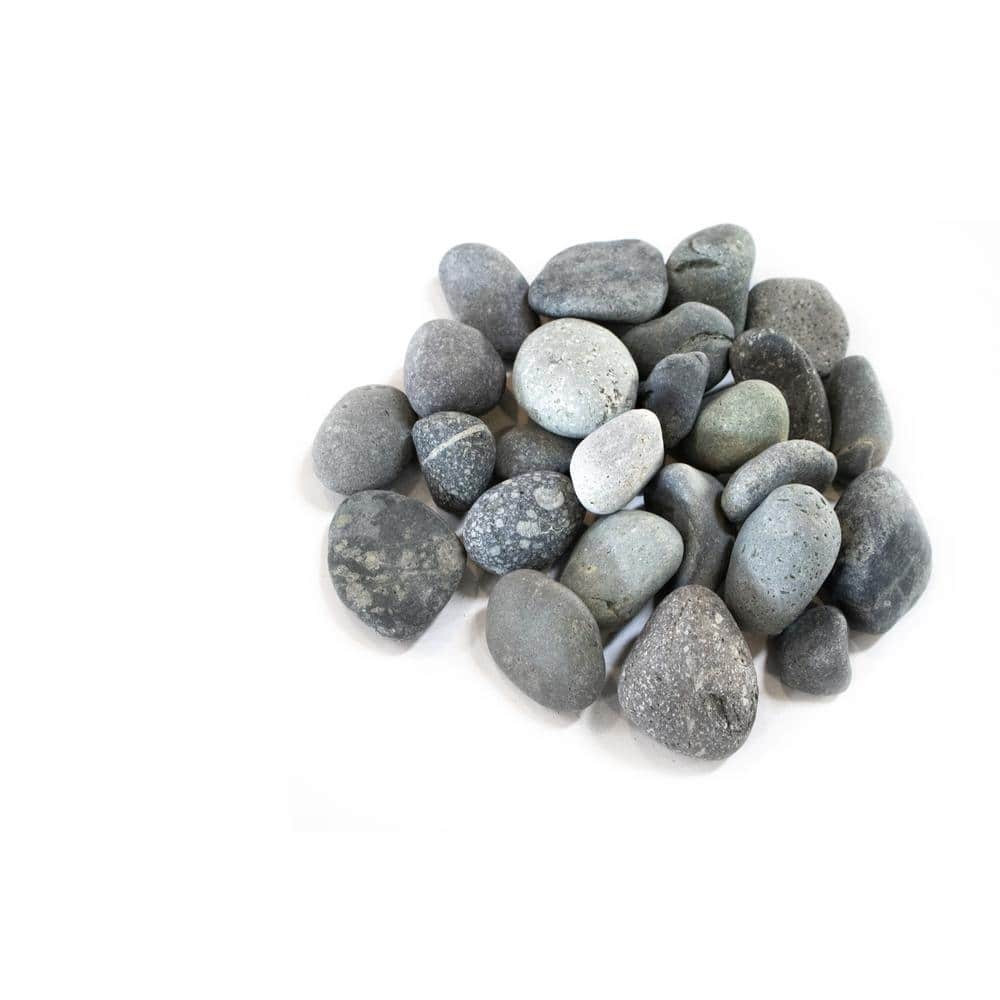 Geobunga 0.50 cu ft. 1 in. x 2 in. 40 lbs. Natural Black River Rock NB ...