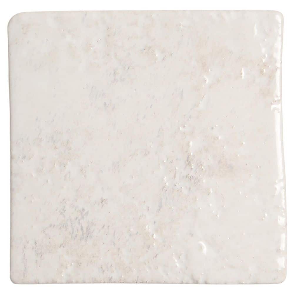 Ivy Hill Tile Elara Seashell White 4.72 in. x 0.43 in. Glossy Textured ...