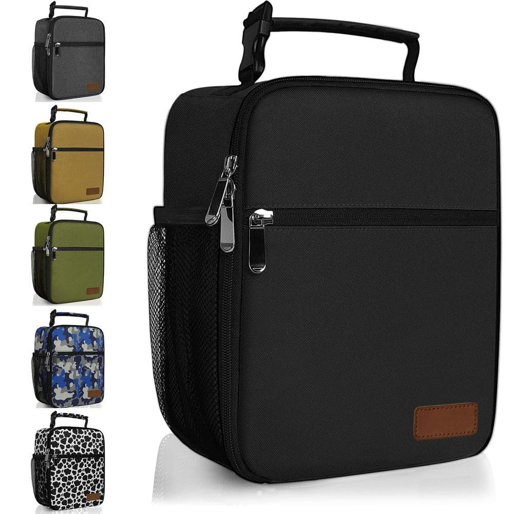 Adrinfly Black Reusable Lunch Bag Set of 1, Ideal for Adults' Daily Use ...