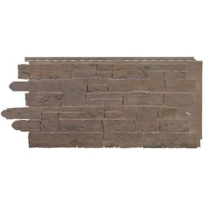 Novik Stacked Stone 45 in. x 20-1/4 in. Polymer Smoke Gray Vinyl Siding ...