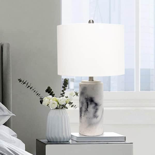 Elegant Designs 23.75 in. White Marble Table Lamp with Elegant Designs 23.75 in. White Marble Table Lamp with