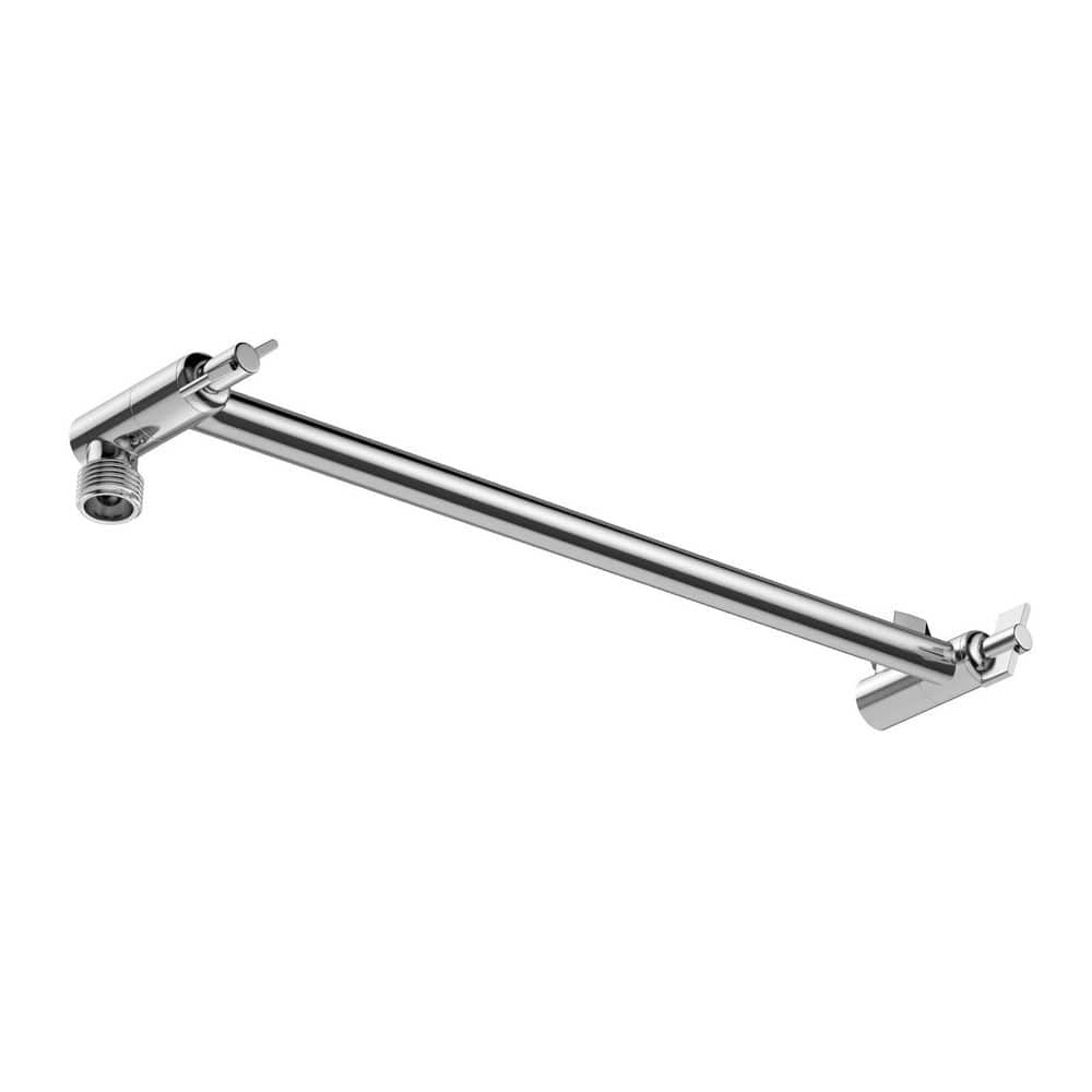 Logmey 15 in. Adjustable Straight Rain Shower Arm in Chrome HSB ...