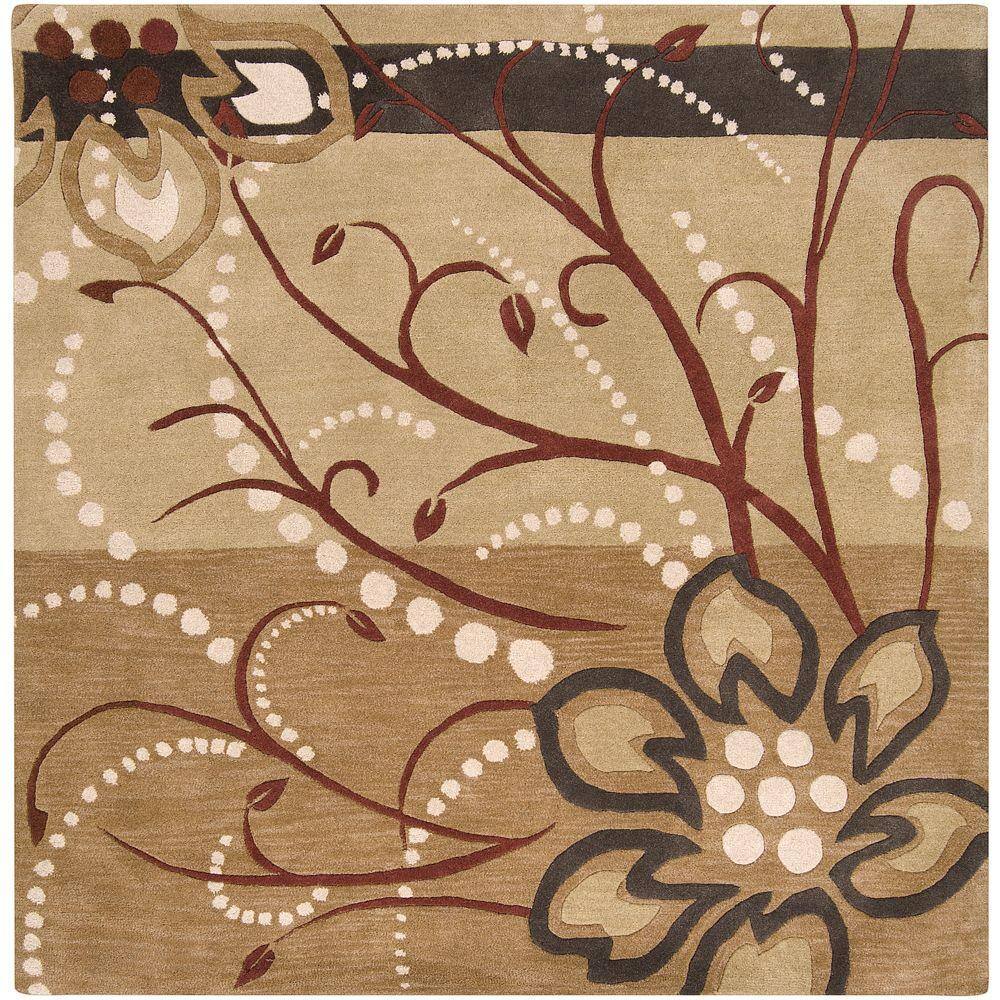 Livabliss Fremont Tan Wool 6 ft. x 6 ft. Square Area Rug Fremont-6SQ ...
