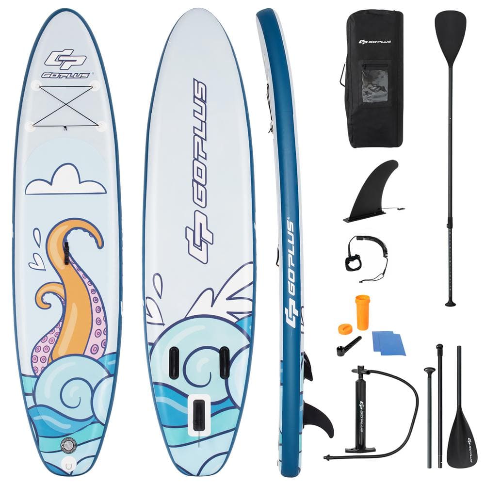 Costway 11 ft. Inflatable Stand Up Paddle Board Surfboard W/Aluminum ...