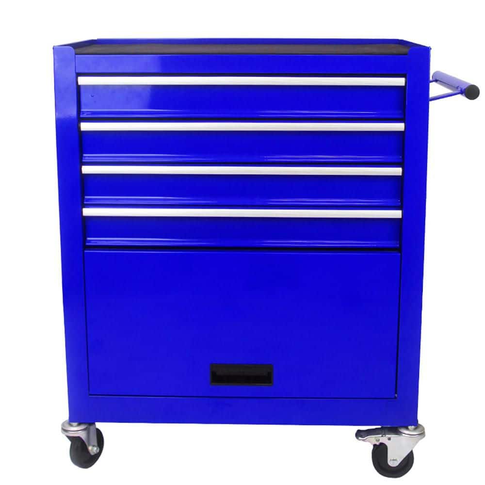 Damodpoy 13 in. 4 Drawers Multifunctional Tool Chests With Wheels Blue ...