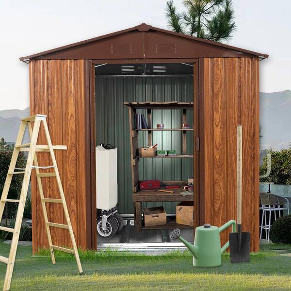 Coporesell 6 ft. x 6 ft. Metal Shed with Window (36 sq. ft ...