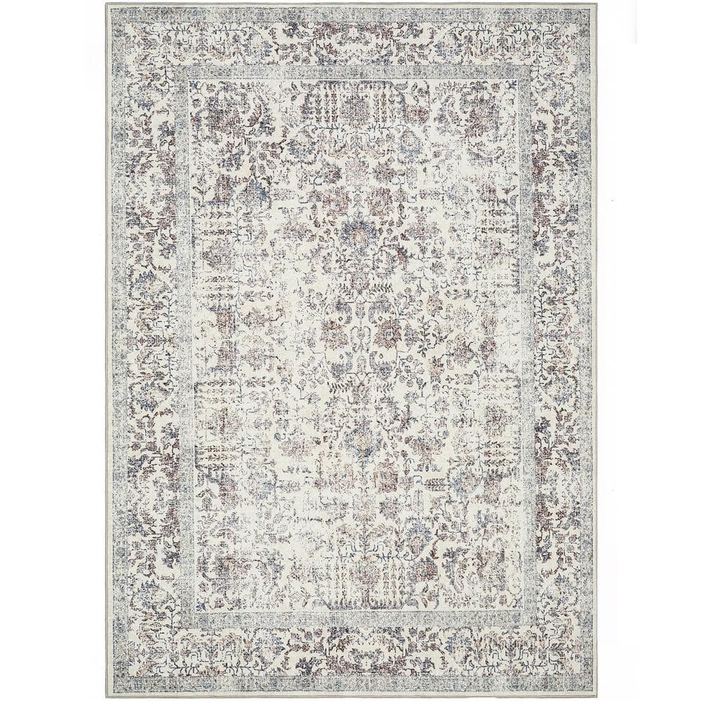 HaiiMeid Entomology 8 ft. x 10 ft. Taupe Vintage Floral Area Rug ...