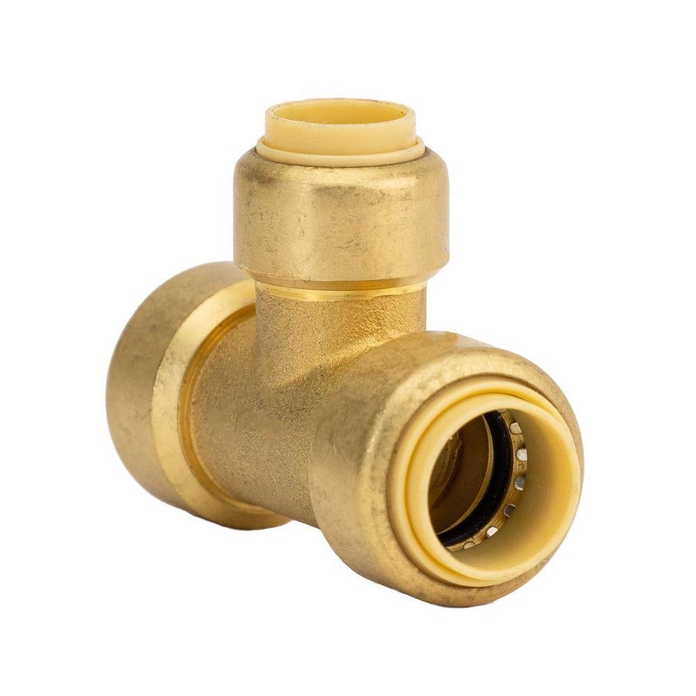 QUICKFITTING 1/2 in. x 1/2 in. x 3/8 in. Push-to-Connect Brass Reducing ...
