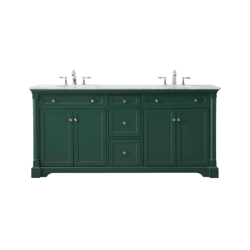 Simply Living 72 in. W x 21.5 in. D x 35 in. H Bath Vanity in Green ...