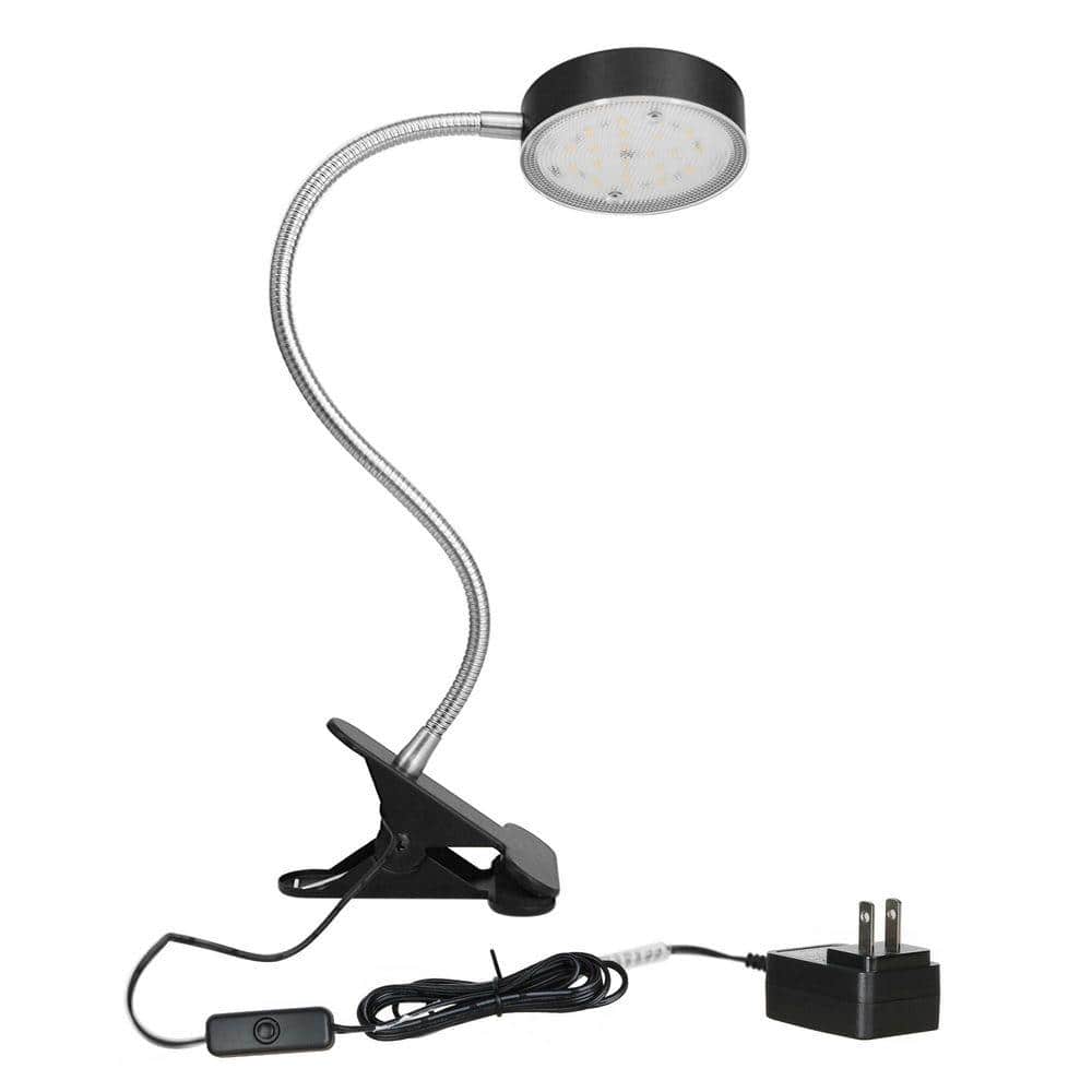 Lecoht 20.5 in. Black 360° Flexible Gooseneck LED Desk Lamp with Clip ...