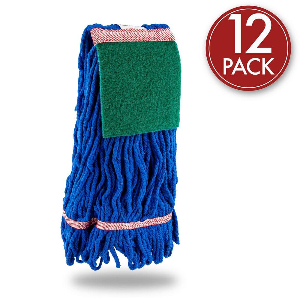 Libman Large String Mop Blended Looped-End Wet Mop Head with Scouring ...