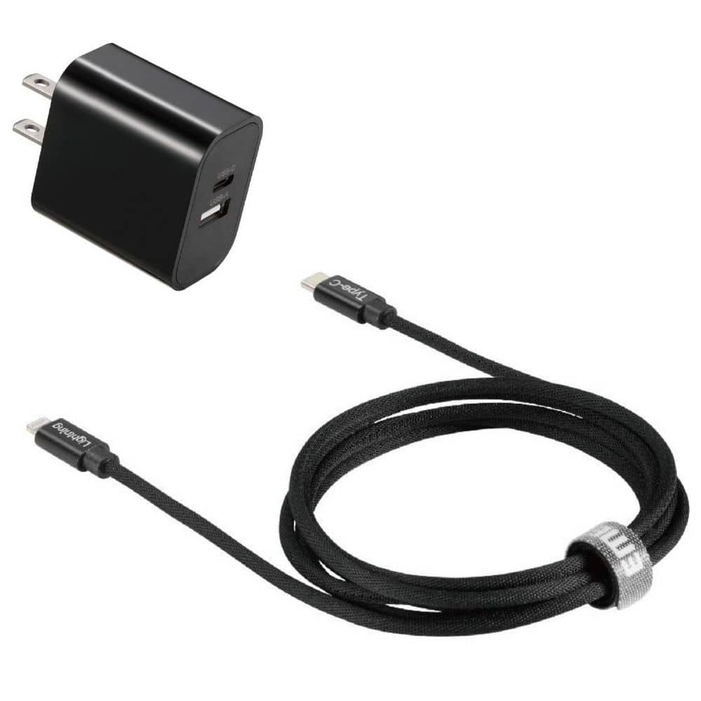 Emerald 2 Port Wall Adapter + 6FT Lightning Cable 20W Fast Charging WAL ...