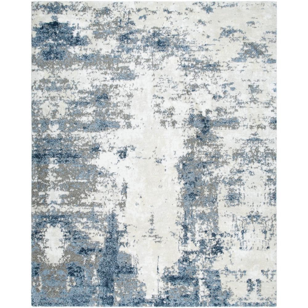 Livabliss Osaka Blue/Cream Abstract 8 ft. x 10 ft. Indoor Area Rug ...