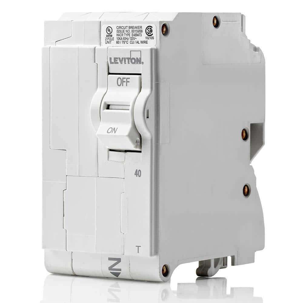 Leviton Branch Circuit Breaker, Standard 2-Pole 40 Amp, 120-Volt/240 ...