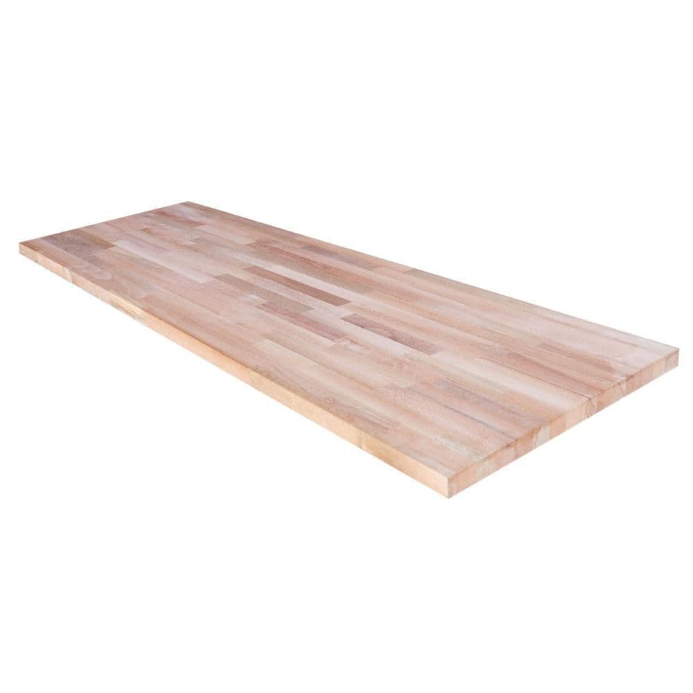 HARDWOOD REFLECTIONS 10 ft. L x 25 in. D Unfinished Beech Butcher Block ...