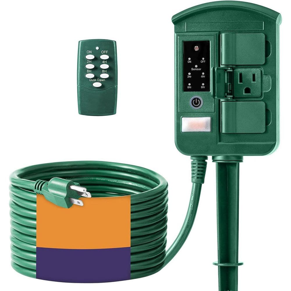 Vrbgify 1875W/15A Outdoor Astronomic Power Stake Timer for Christmas ...