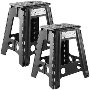 Casafield 1-Step 16 in. Black Plastic Step Stool, (2.33 ft. Reach ...