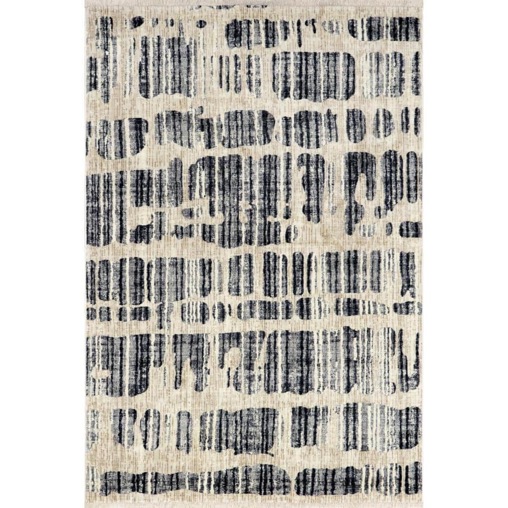 RUGS USA Prabal Gurung Lafayette Abstract Striped Navy 4 ft. x 6 ft ...