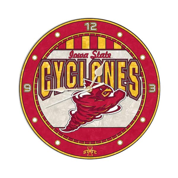The Memory Company NCAA - 12 in. Iowa State Art Glass Clock COL-IWS-274 ...