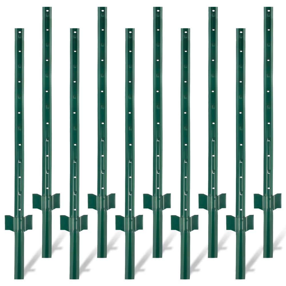 Angel Sar 3 ft. Heavy Duty Metal Fence Posts, Steel Fence U-Post for ...