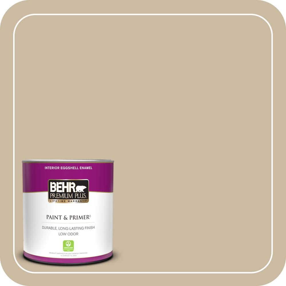 BEHR PREMIUM PLUS 1 qt. #MQ2-26 Windsor Tan Eggshell Enamel Low Odor ...