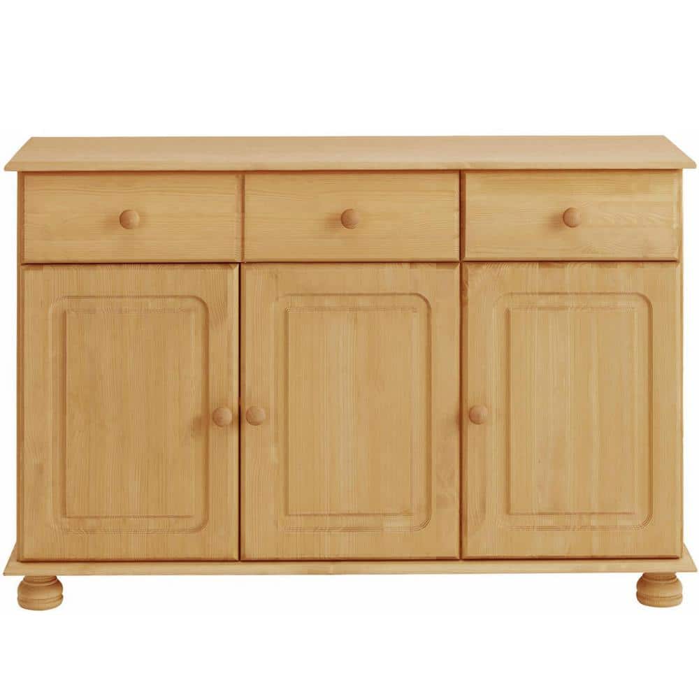REALROOMS Chester Stain/Wax Wood 47in W Sideboard with 3 Doors and 2 ...