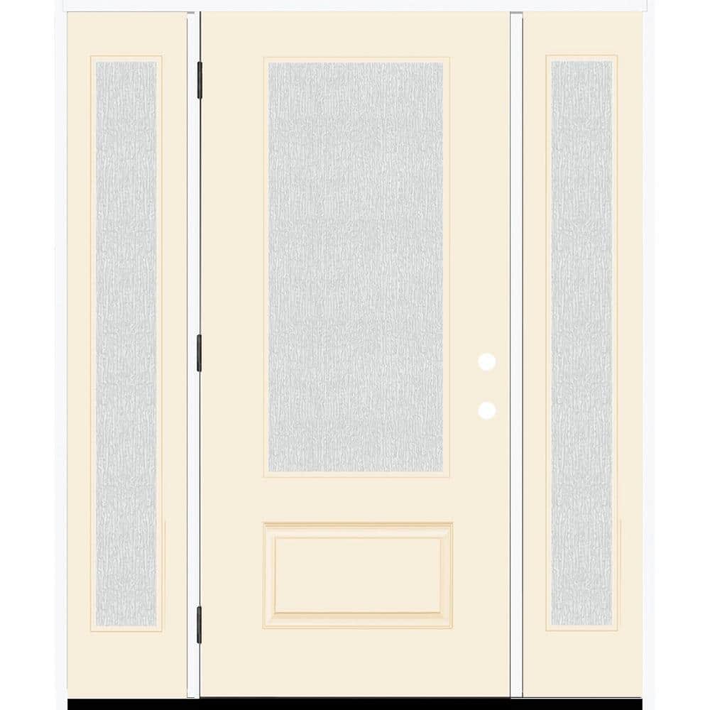 Steves & Sons Legacy 64 in. x 80 in. 3/4 Lite Rain Glass RHOS Primed ...
