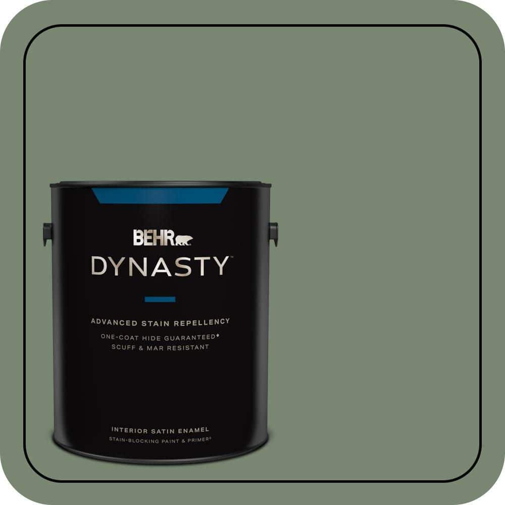 BEHR DYNASTY 1 gal. #440F-5 Winter Hedge Satin Enamel Interior Stain ...