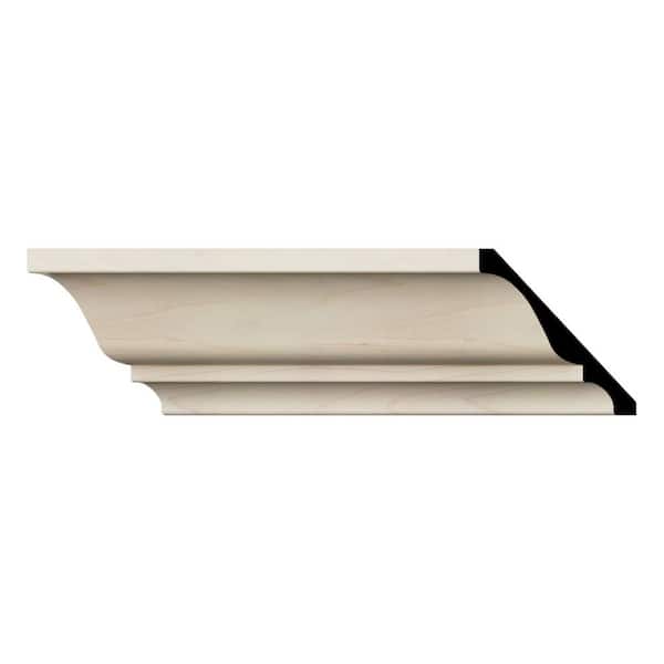 Ekena Millwork WM45 0.59 in. D x 5.25 in. W x 96 in. L Wood Maple Crown ...