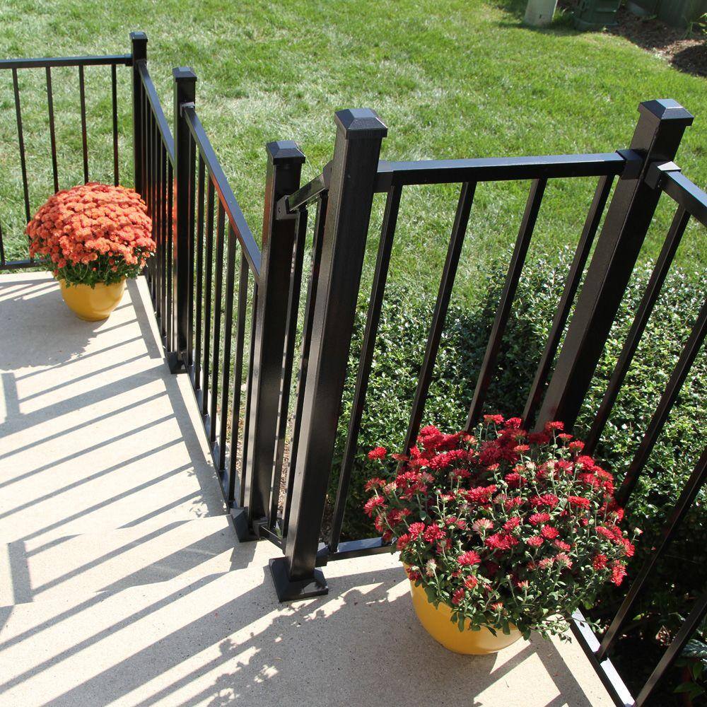 RDI Railing Black Cap Rail Bracket (4-per Bag) 73018284 - The Home Depot