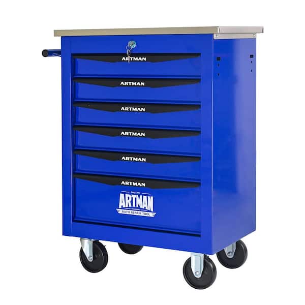 6-Drawer Rolling Tool Cart with Lock-Metal Tool Chest on Wheels for ...
