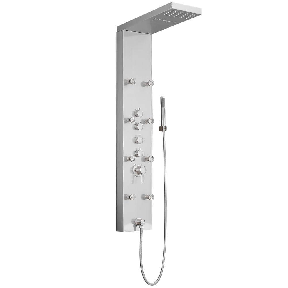 HOMEMYSTIQUE 4 in-1, 8-Jet Shower Tower with Rainfall and Waterfall ...