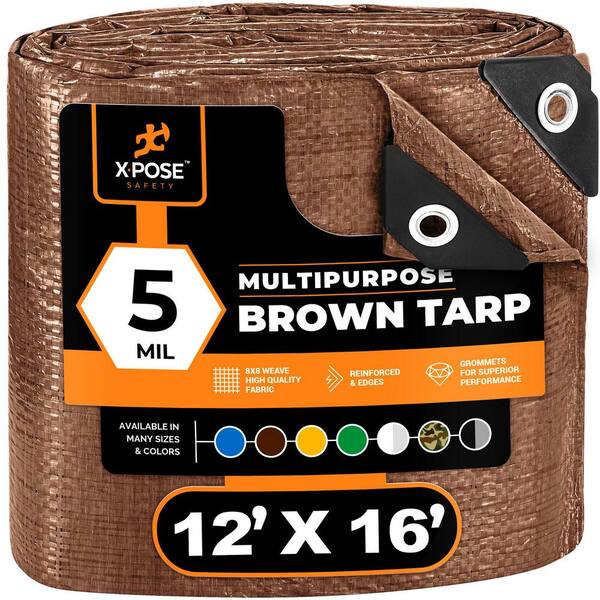 XPOSE SAFETY 5 mil 12 ft. W x 16 ft. L Better Brown General purpose ...