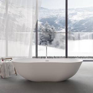 Xspracer Moray 65 in. x 33.5 in. Solid Surface Stone Resin Flatbottom ...