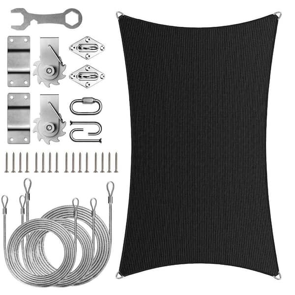 Pro Ring 16 ft. x 22 ft. Rectangle Sun Shade Sail with Hardware TAWAL ...