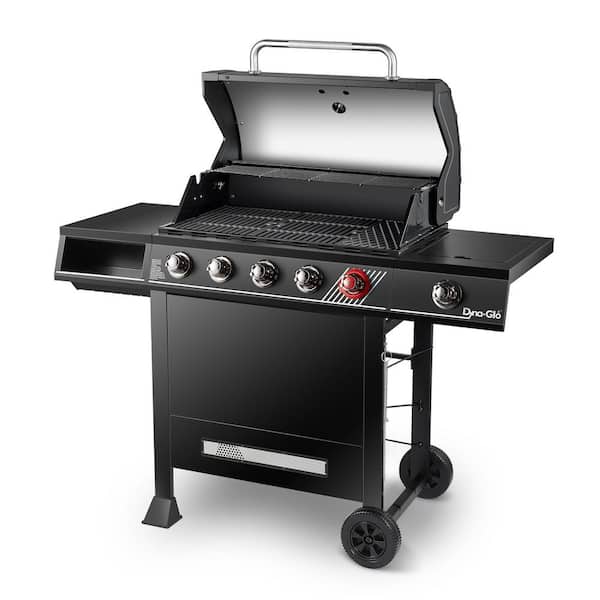 Buy 5-Burner Natural Gas Grill in Matte Black with TriVantage Multi-Functional Cooking System ...