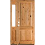 Krosswood Doors 46 in. x 96 in. Rustic knotty alder Sidelite 2 Panel Right-Hand/Inswing Clear ...