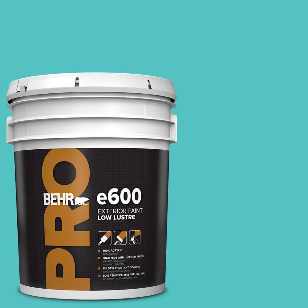 BEHR PRO 5 gal. #500B-4 Gem Turquoise Low Luster Exterior Paint PR62305 ...