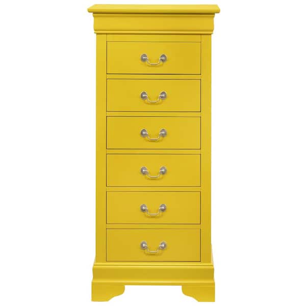 AndMakers Louis Phillipe 7-Drawer Yellow Chest of Drawers (51 in. H x ...