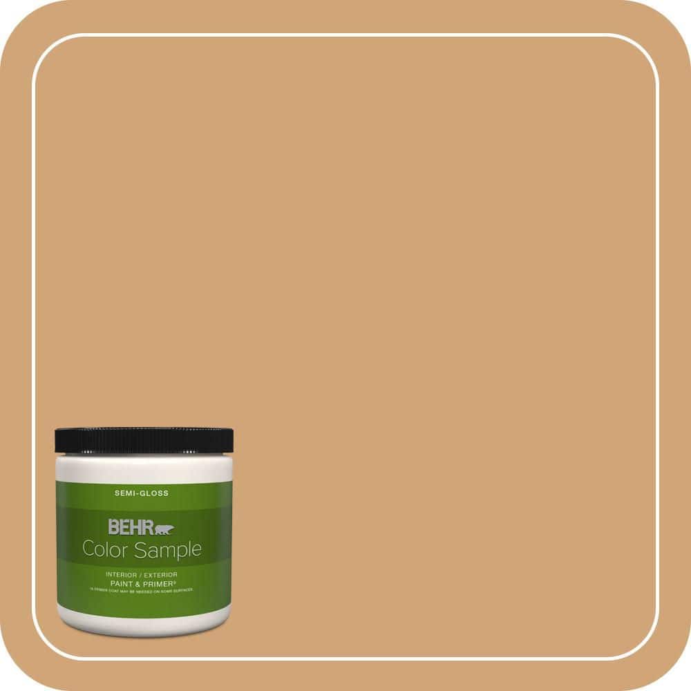 BEHR PREMIUM PLUS 8 oz. #PMD-79 Sesame Semi-Gloss Interior/Exterior ...