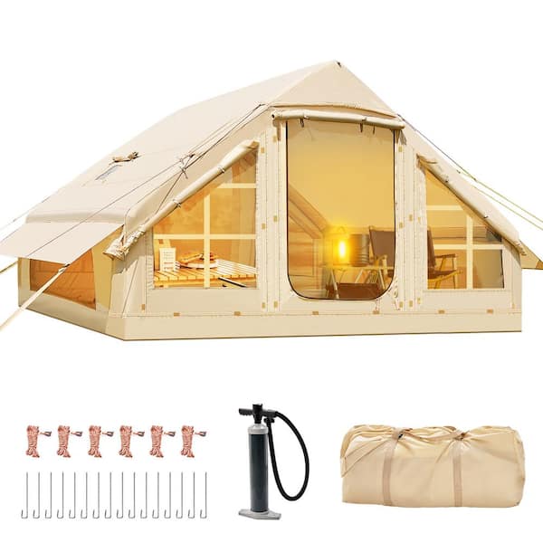 BOZTIY Inflatable Tent with Pump, Glamping Tents for 4-Person to 6 ...