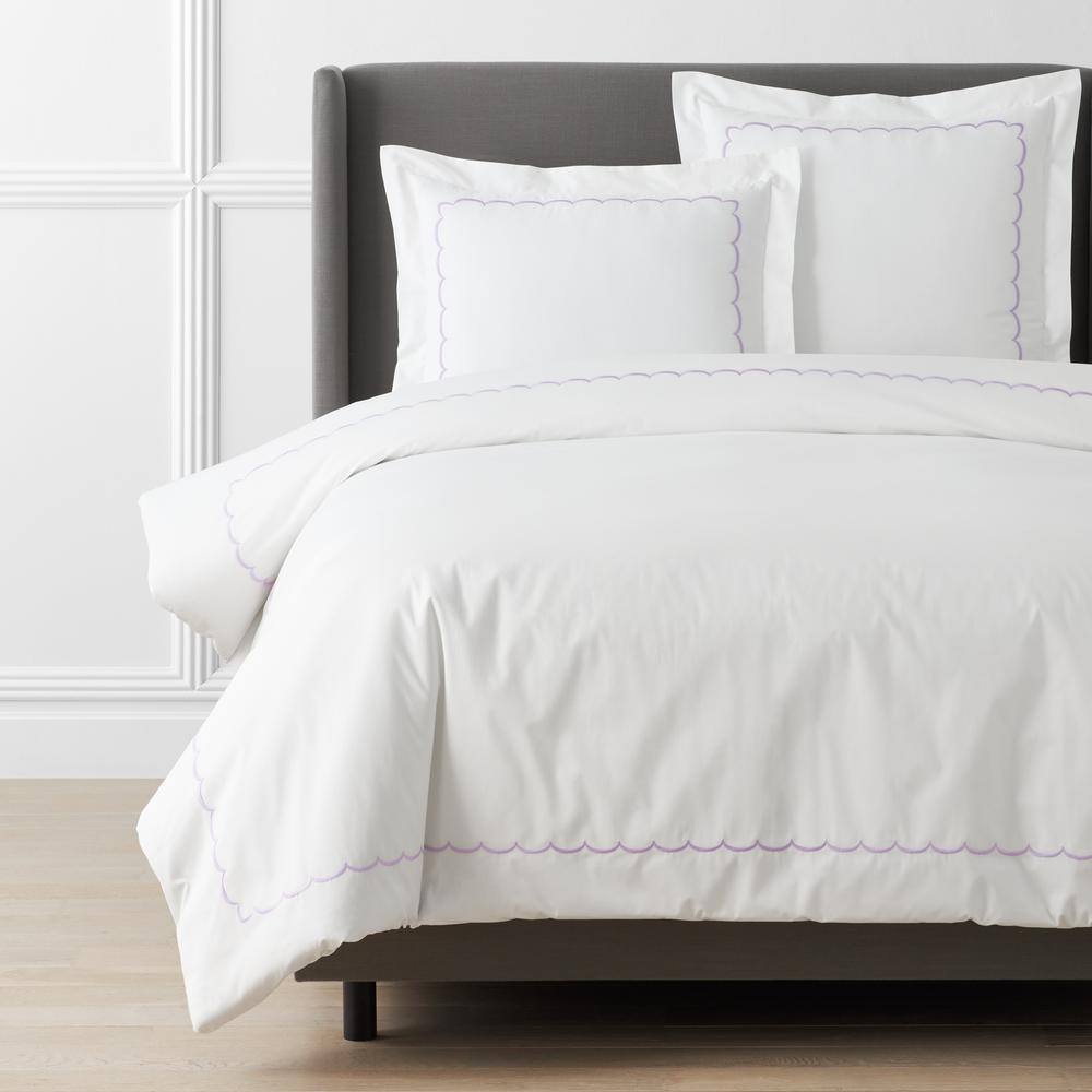 The Company Store Legends Hotel Embroidered Scallop Lavender Geometric ...